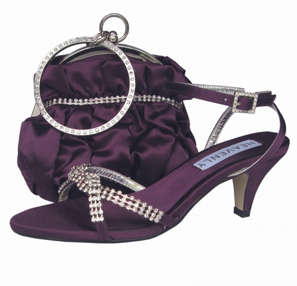 Theresa Aubergine Purple Evening Sandals | Sole Divas
